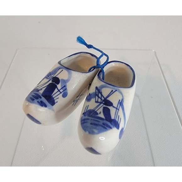 Delft | Accents | Antique Delft Blue Miniature Dutch Clogs Mini Shoes ...